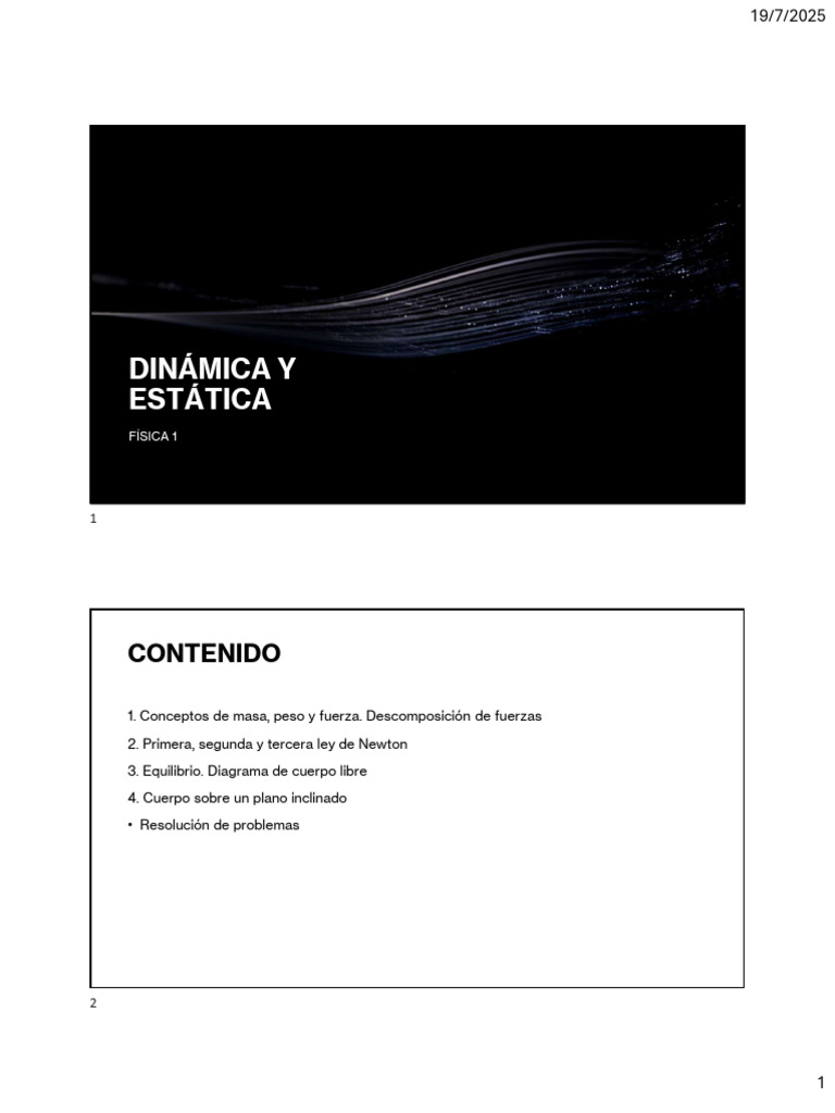 Dinámica y Estática: Leyes de Newton | PDF | Fuerza | Las leyes del ...