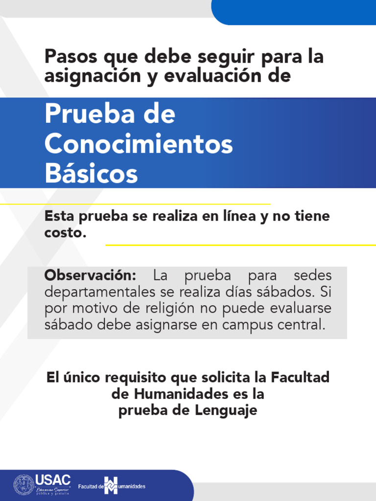 Guía para Prueba de Conocimientos Básicos | PDF