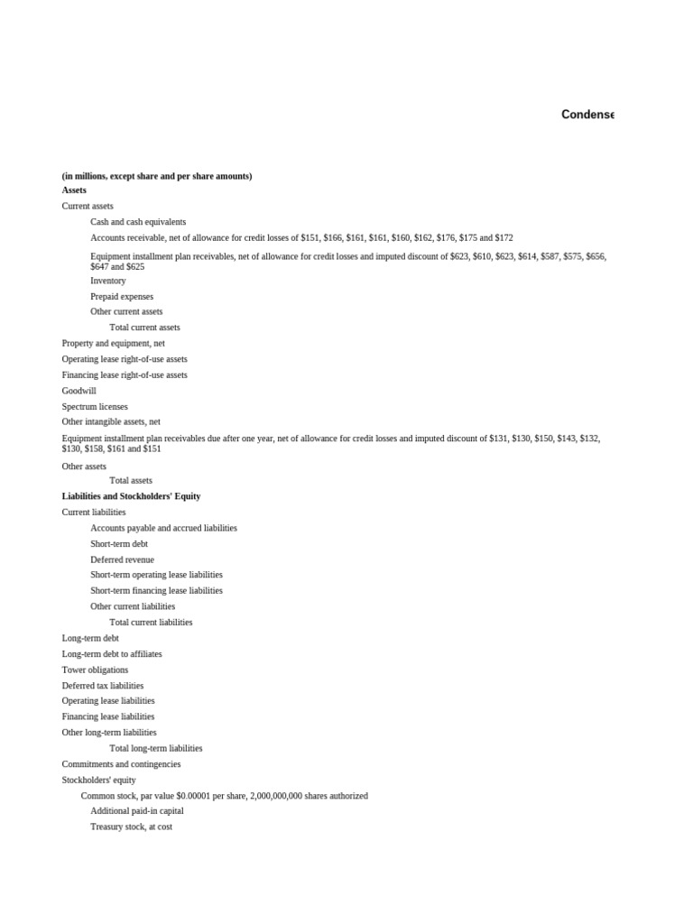 TMUS 06 - 30 - 2025 ER Tables | PDF | Equity (Finance) | Expense