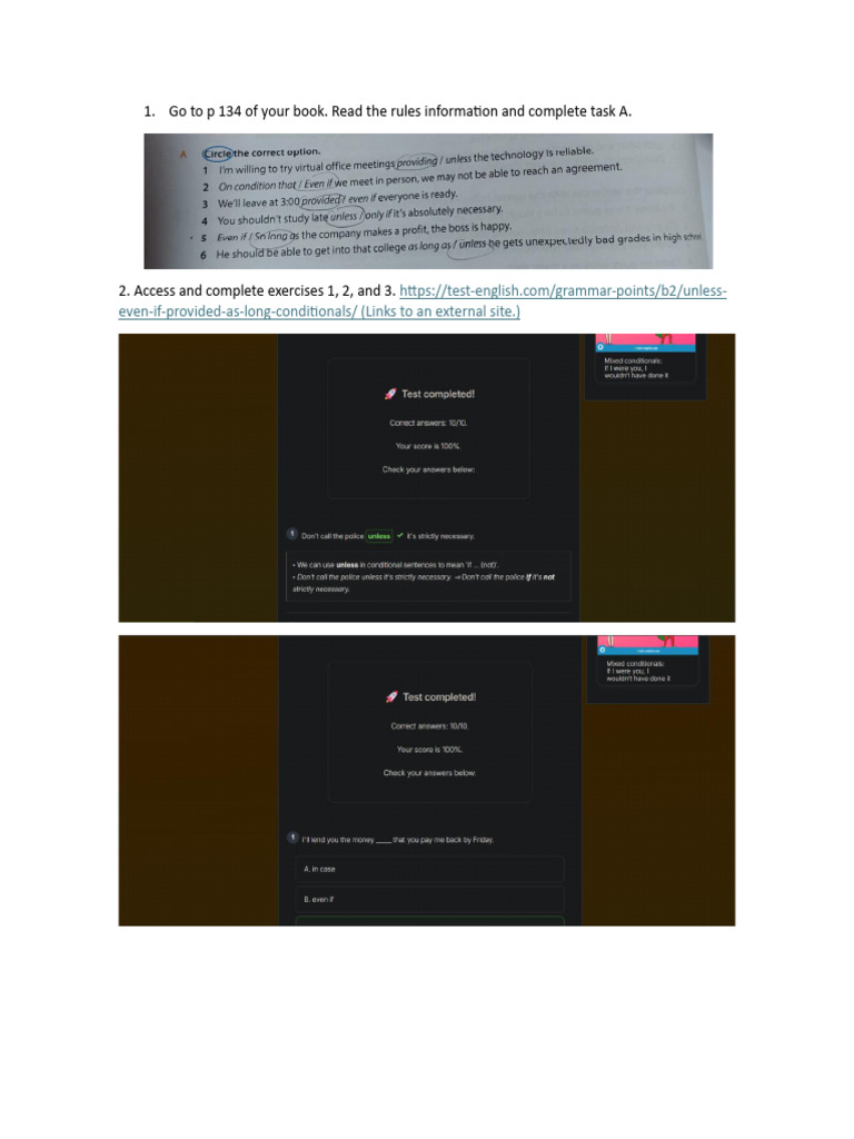 Unit 5.2 Grammar Conditionals Alternatives To If | PDF