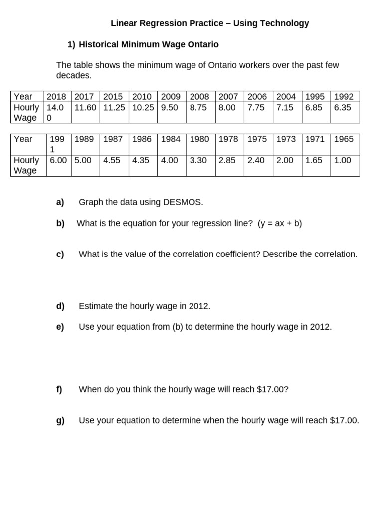 Linear Regression Practice | PDF