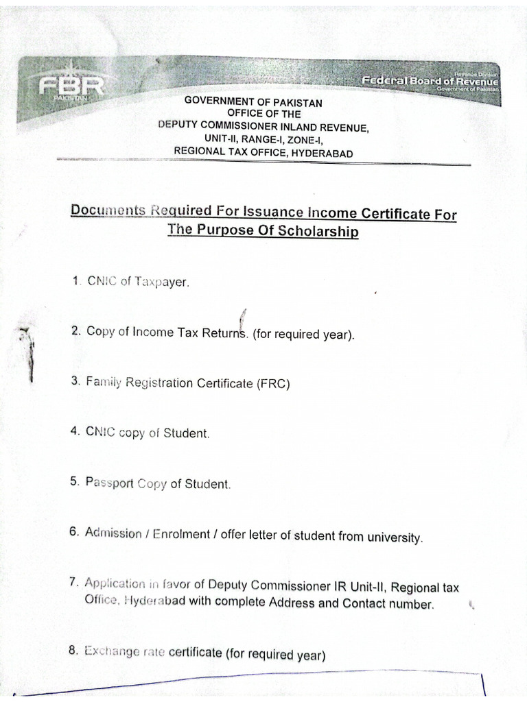 Income Certificate SOP | PDF