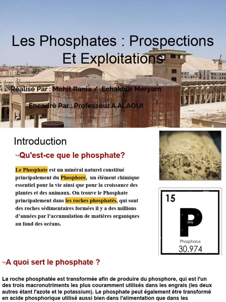 Utilité et Prospection du Phosphate | PDF | Phosphate | Exploitation ...
