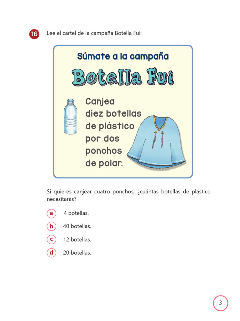 Matemática Preguntas - Primaria Cuarto Grado de Primaria 2025 | PDF