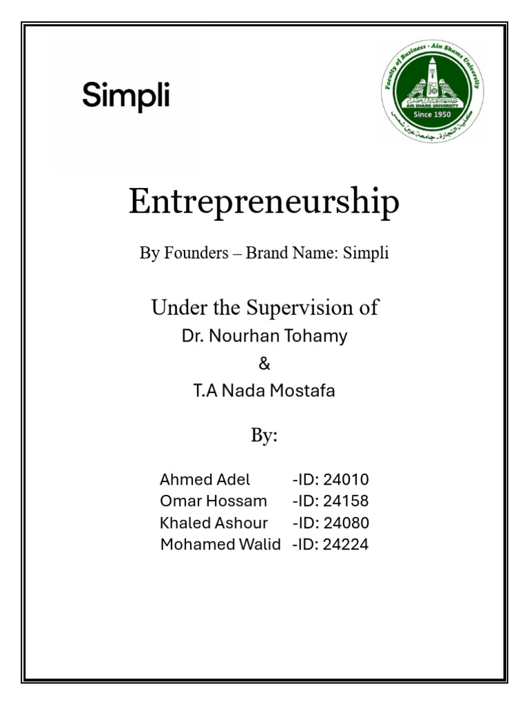Simpli Enterpreneurship Project | PDF | Brand | Fashion