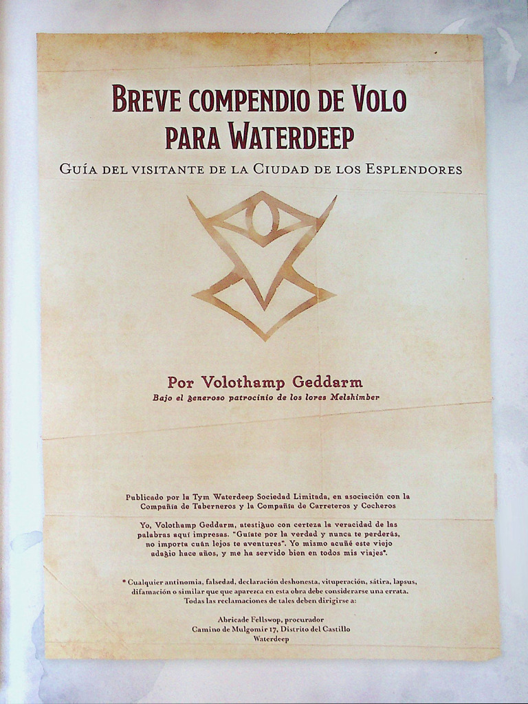 Waterdeep - Breve Compedio de Volo para Waterdeep | PDF