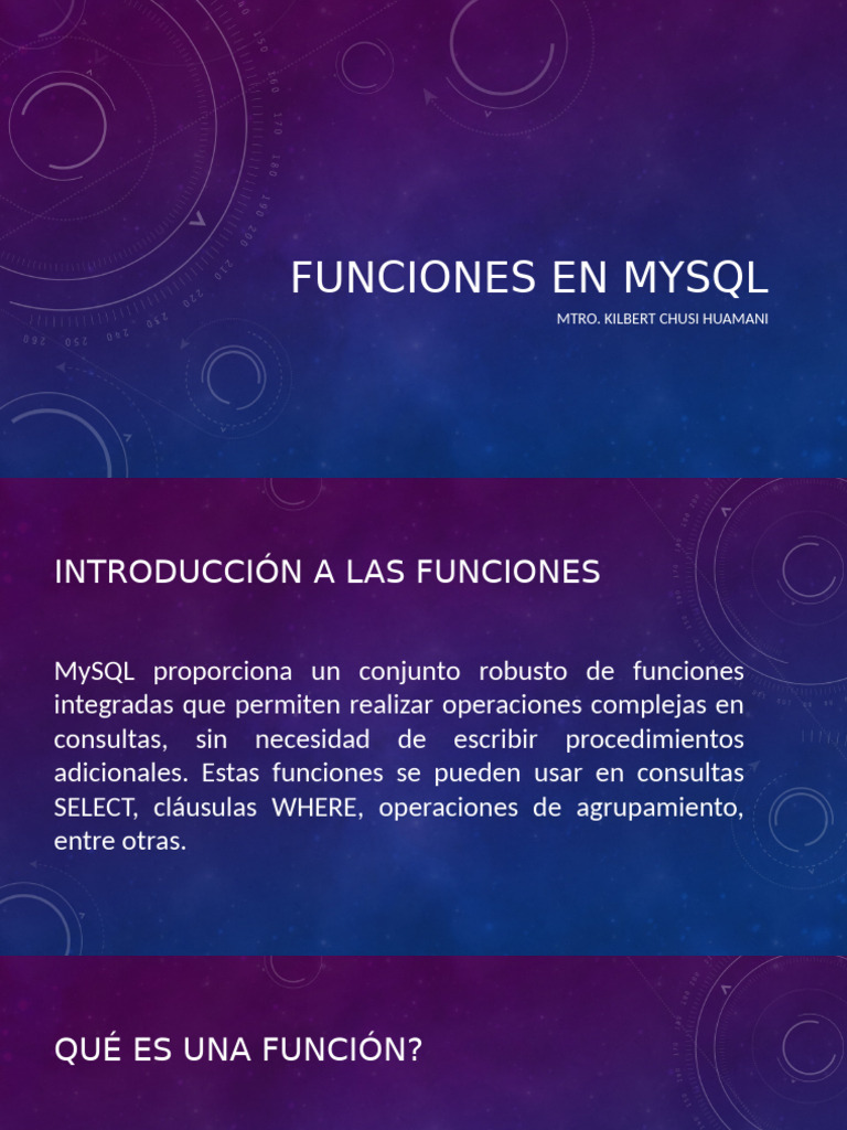 Funciones en MYSQL2 | PDF