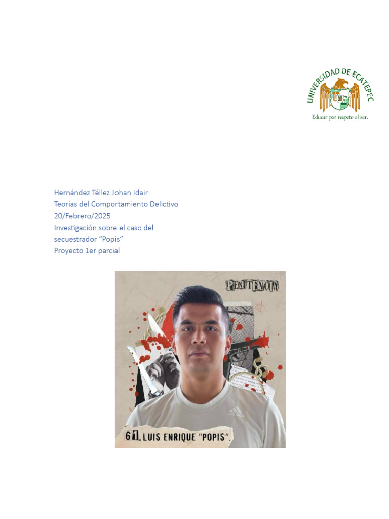 Proyecto 1. Parcial de La Oley Oen Ode Opp | PDF | Prisión | Secuestro