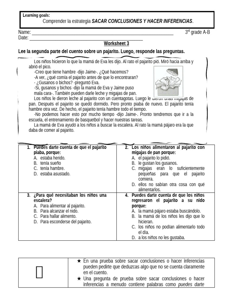 Actividades de Comprensión Lectora 3° Grado | PDF | Hormiga