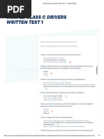 Sample Class C Drivers Written Test 1 | PDF | Traffic | Driving