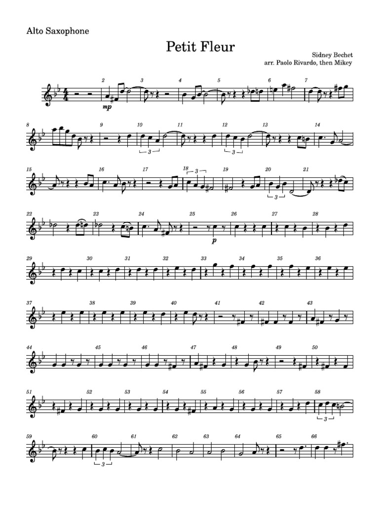 Petit Fleur - Alto Sax | PDF