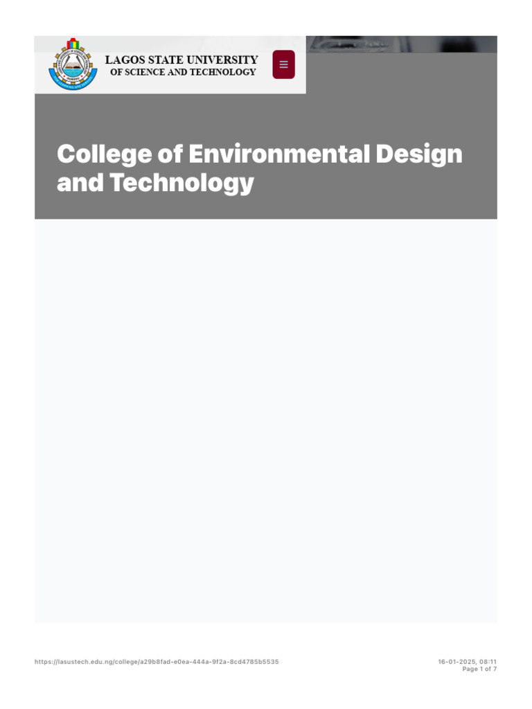 Courses in Environmental Design at LASUSTECH | PDF
