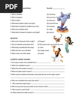 Aladdin Movie Worksheet | PDF | Mystery, Thriller & Crime Fiction