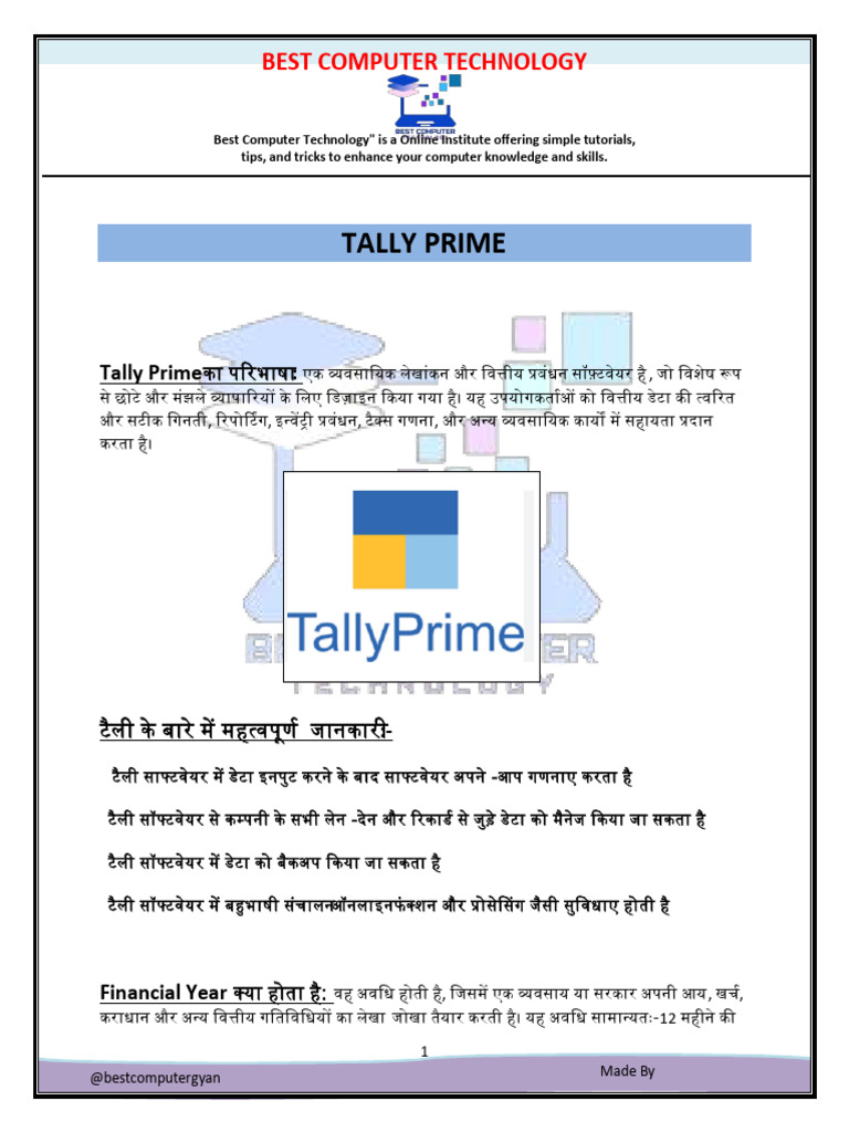 Tally Prime | PDF