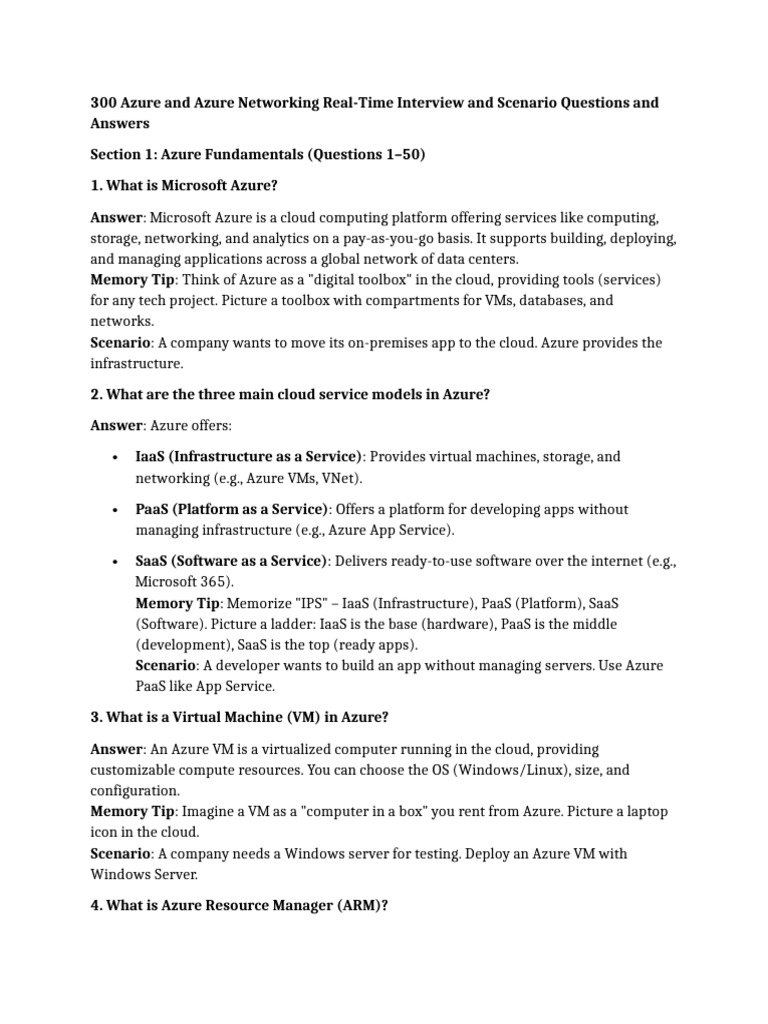 Azure and Azure Networking Real Time Interview Questions and Answers ...