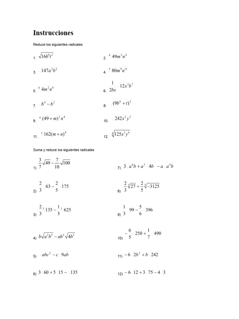 Álgebra II Radicales | PDF