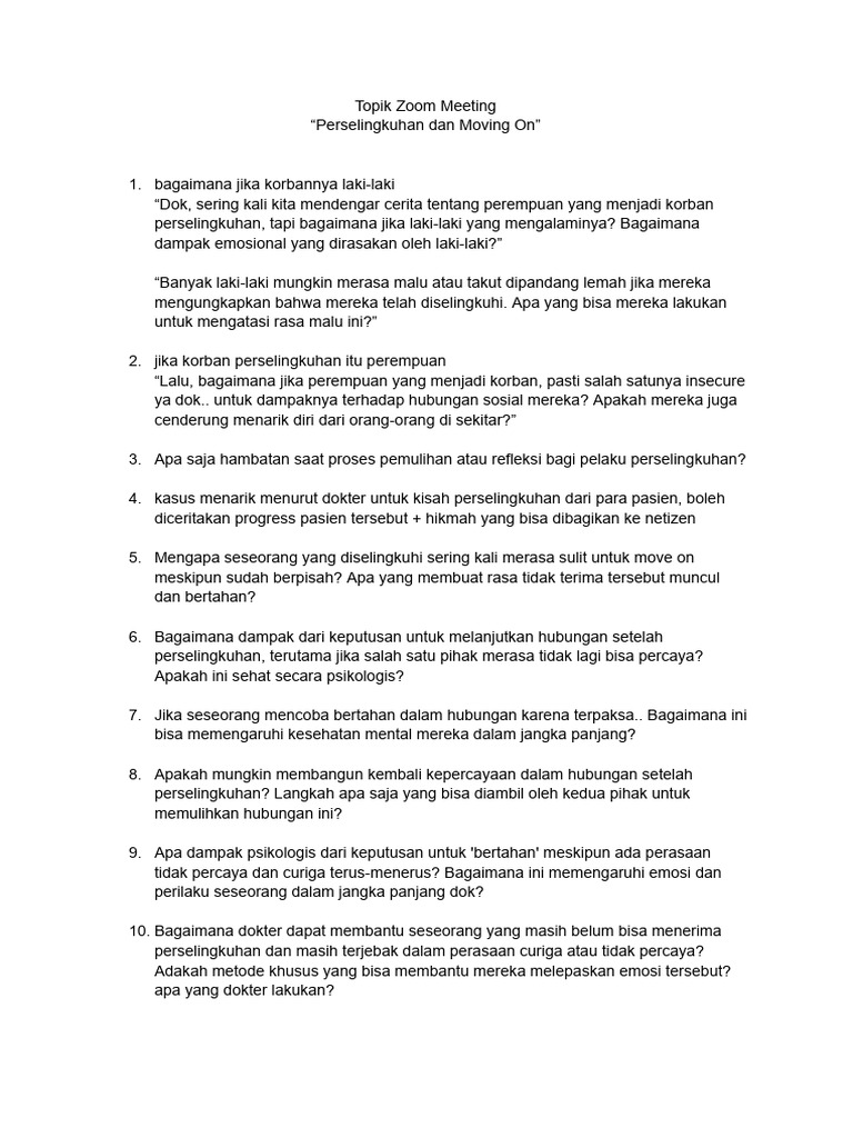 Perselingkuhan Dan Moving on - Dr. Steven | PDF