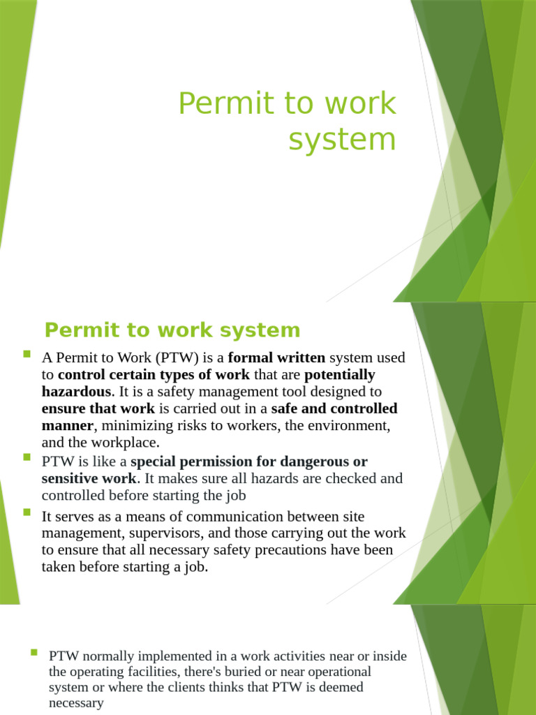 Understanding Permit to Work Systems | PDF | Safety | Workplace