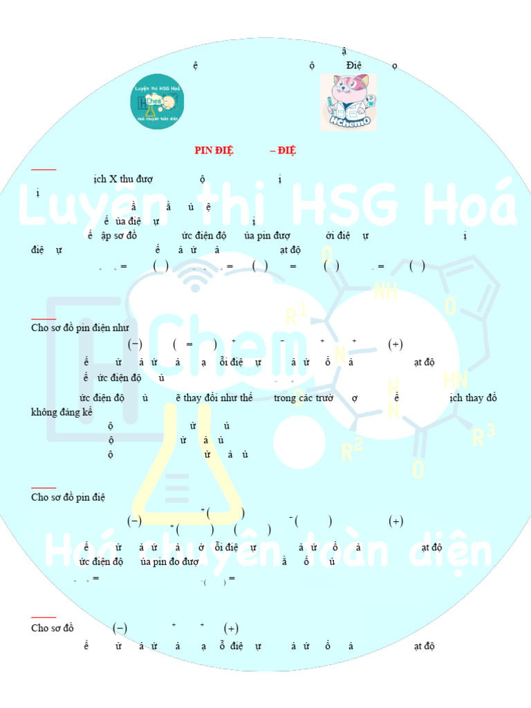 Hchemo Dien Hoa Hoc Pin Dien Hoa Dien Phan de | PDF
