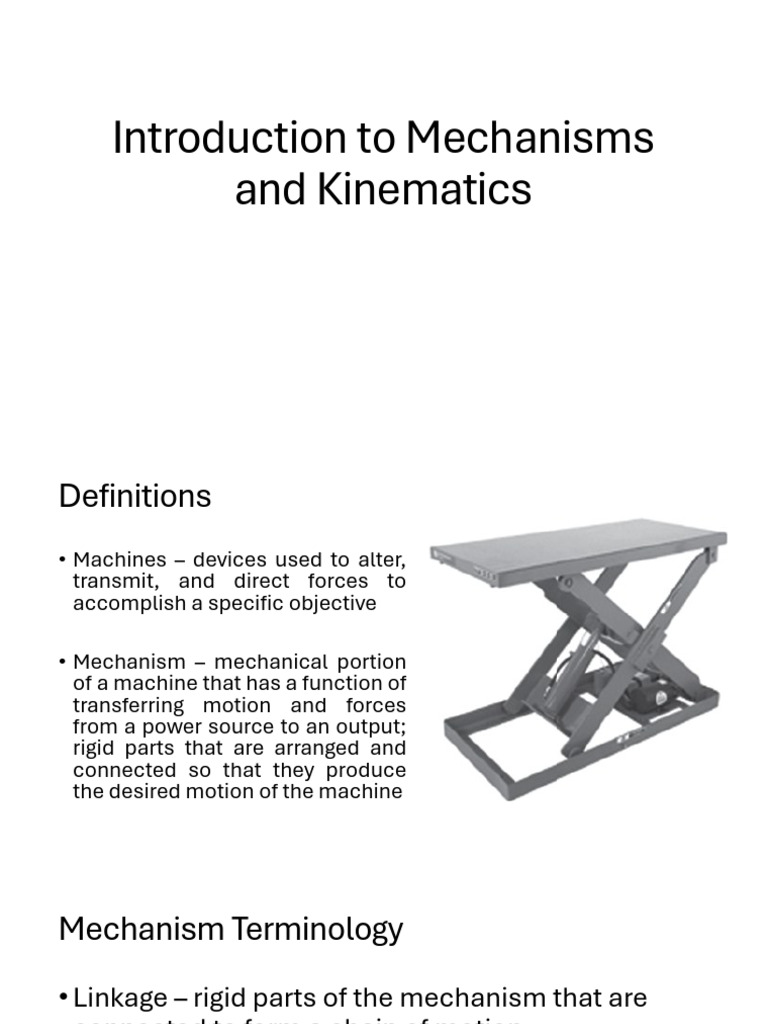 Introduction To Mechanisms and Kinematics | PDF | Machines | Motion ...