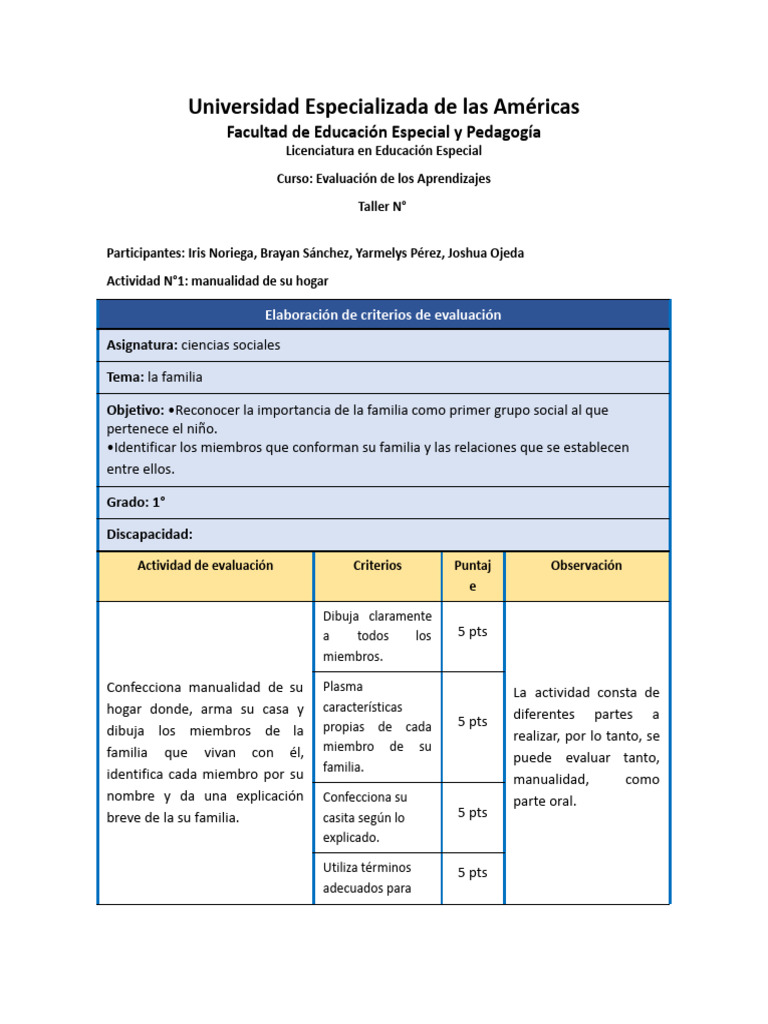 Criterios de Evaluación en Educación Especial | PDF | Cognición ...