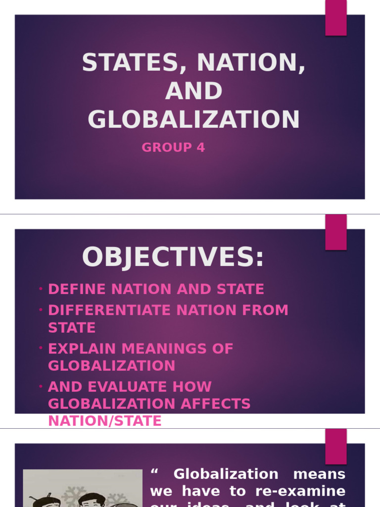 Nation, State, and Globalization Explained | PDF | Globalization | Nation