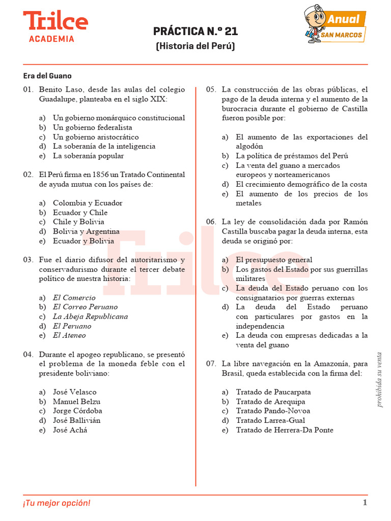 Propuestas de Benito Laso en el XIX | PDF | Perú | Bolivia
