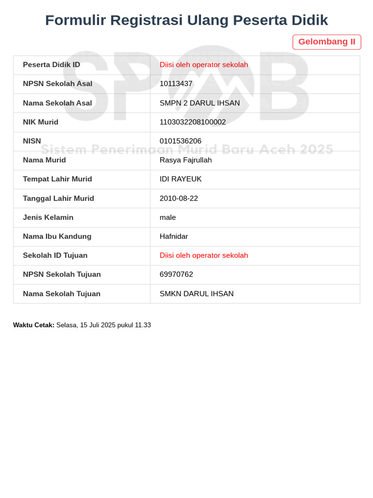 Form Registrasi Ulang 01jy8903wxa05q5qvnxbrczjzx | PDF