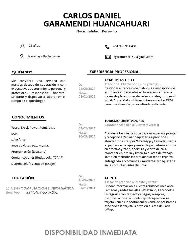 Carlos Garamendi - CV | PDF | Informática