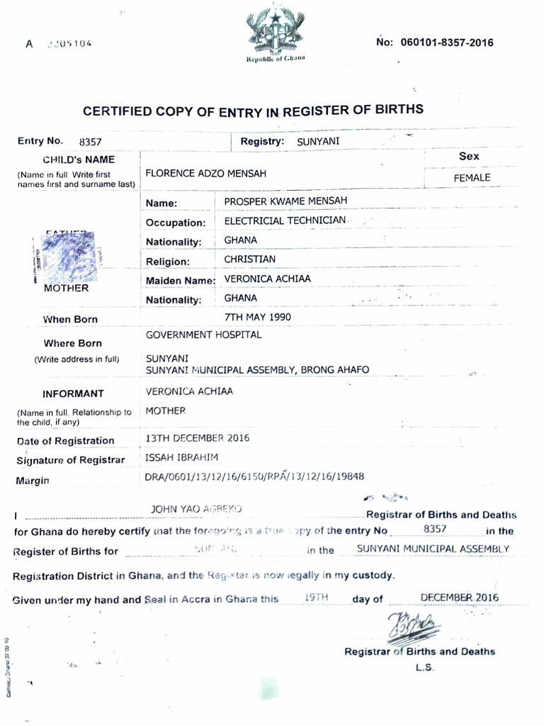 Birth Cert | PDF | Document | Genealogy