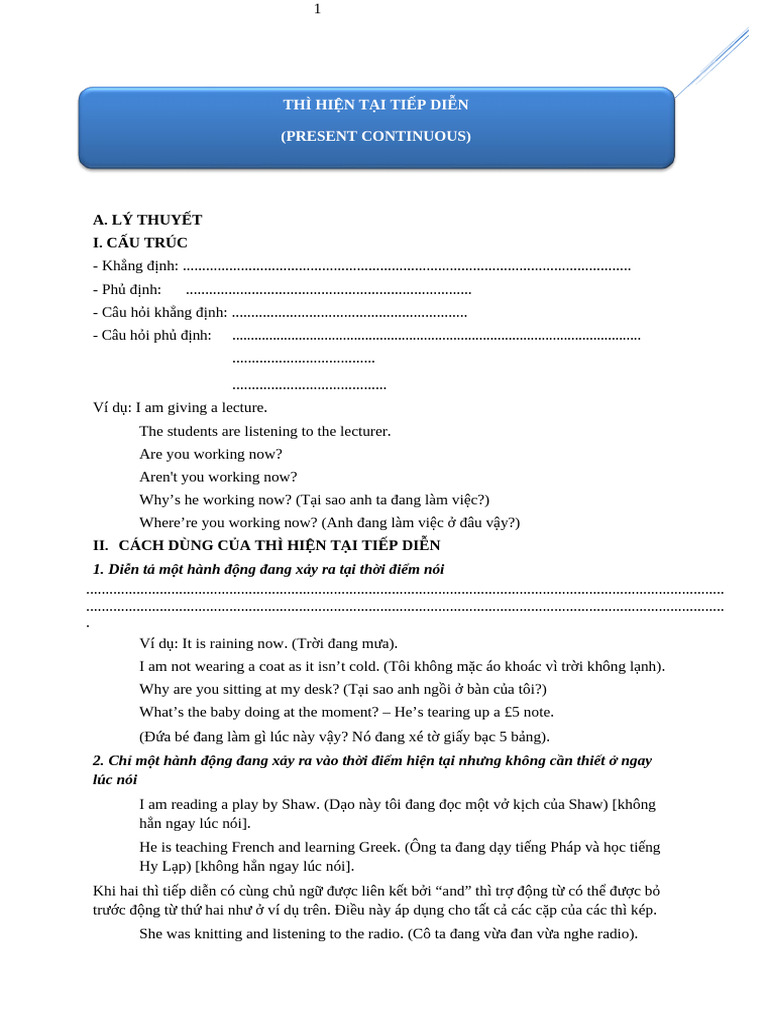 Key Handout Tense | PDF
