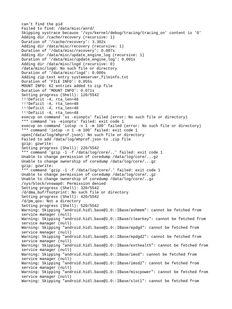 Android Log File Error Report | PDF | Zip (File Format) | Utility Software