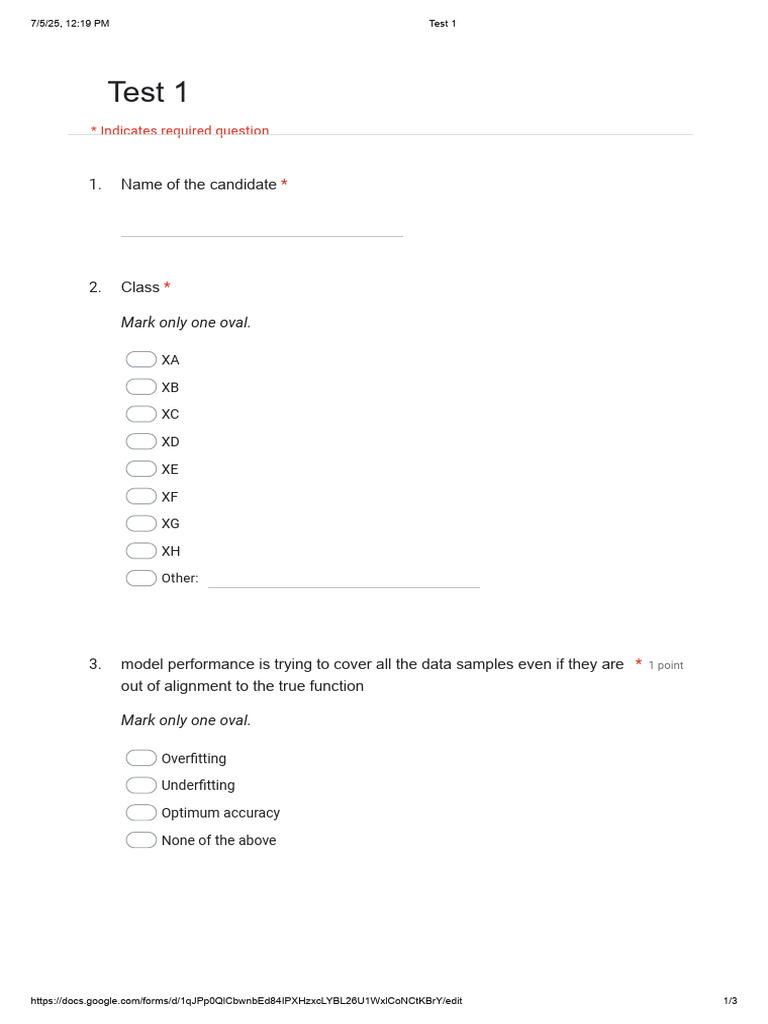 Model Performance Evaluation Quiz | PDF
