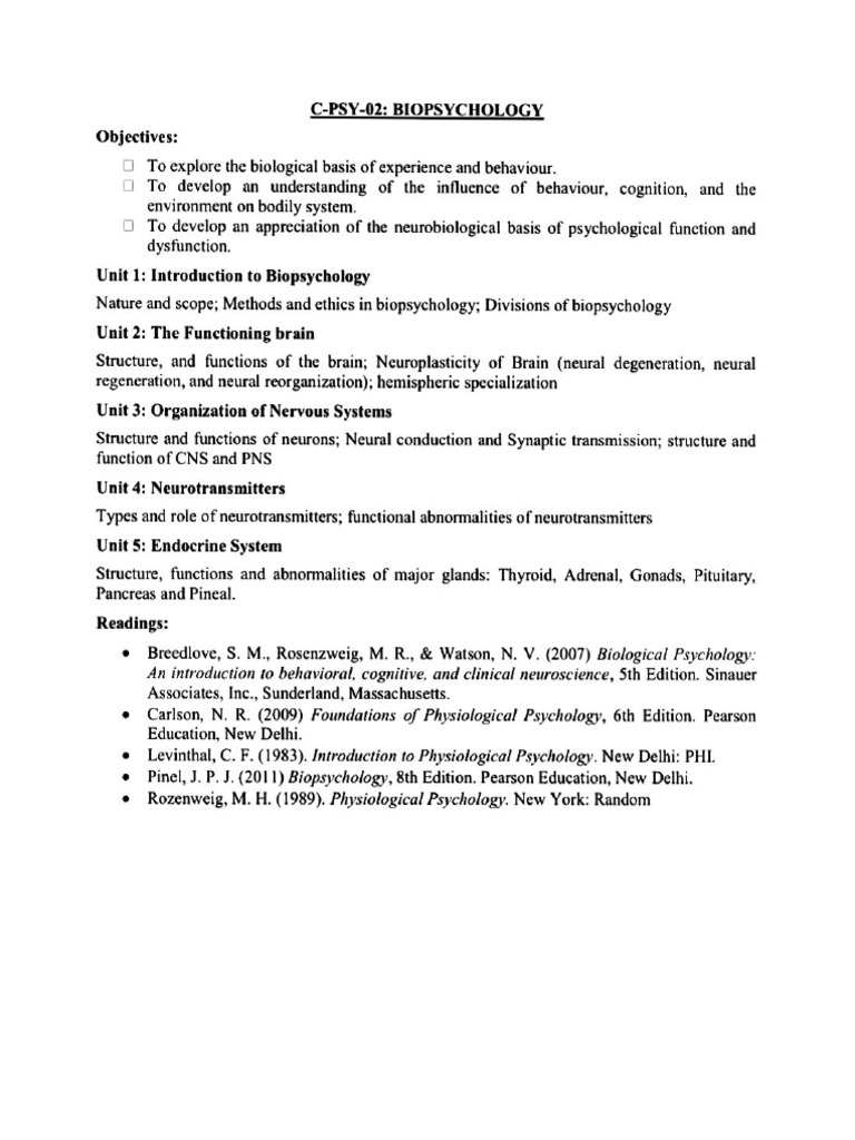 C2 Psy Syllabus | PDF