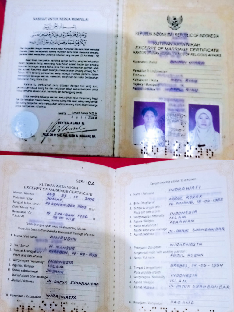 Kutipan Akta Nikah Indonesia | PDF