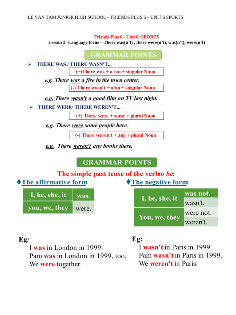 Friends Plus 6 - Unit 6 - Lesson 3 | PDF | Linguistics