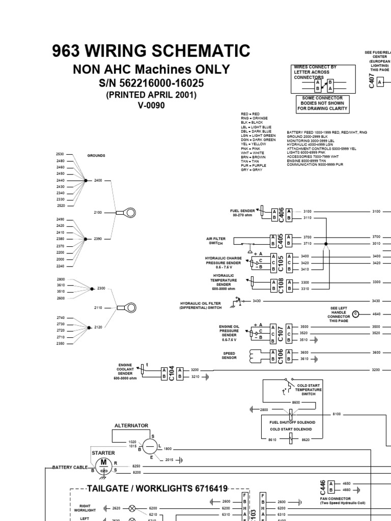 963 Wiring Schematic: NON AHC Machines ONLY | PDF | Vehicles | Vehicle ...