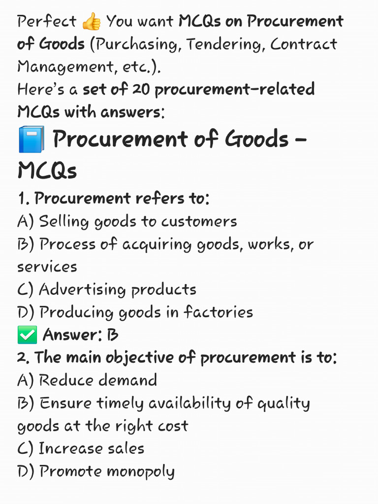 Procurement Mock Exam | PDF
