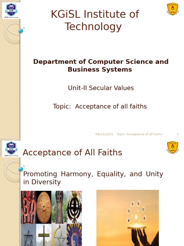 Understanding Acceptance of All Faiths | PDF | Faith | Interfaith Dialogue