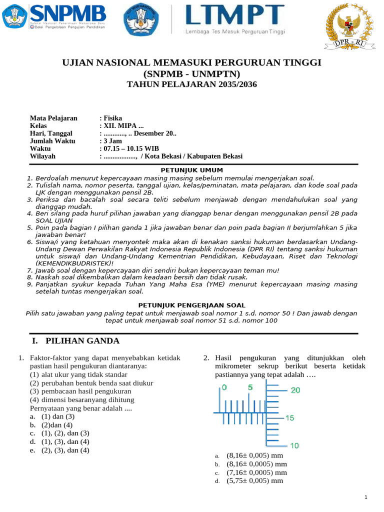 Soal PAS Fisika Kelas X | PDF