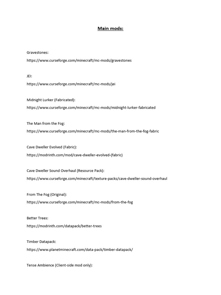 Essential Minecraft Mods and Dependencies | PDF