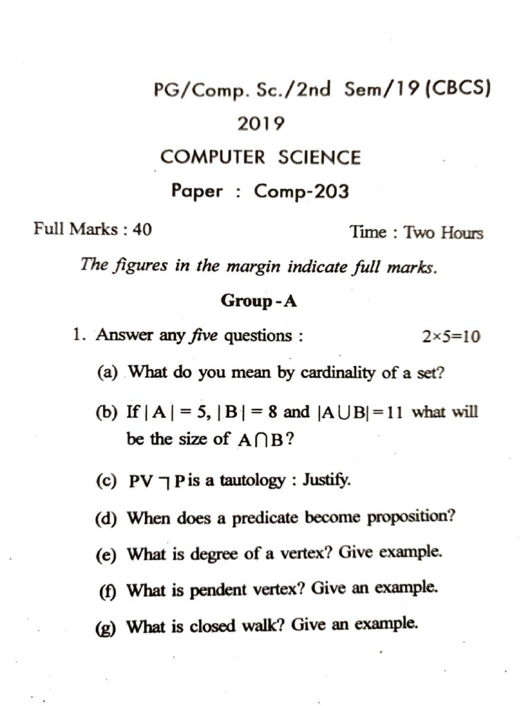 Discreate Mathematics Questions | PDF