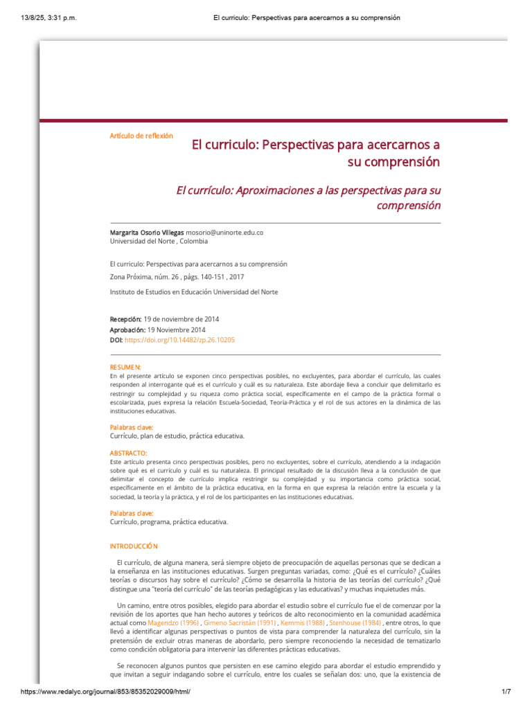 El Curriculo - Perspectivas para Acercarnos A Su Comprensión | PDF ...