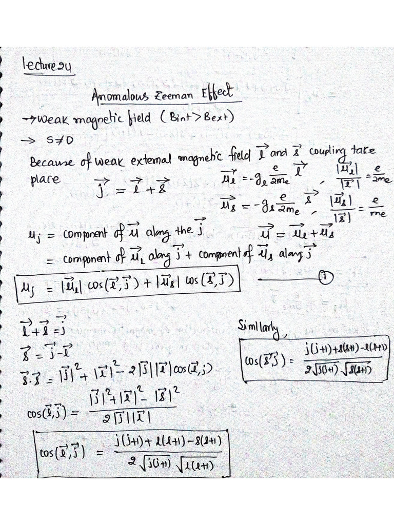 L-24 Anomalous Zeeman Effect | PDF