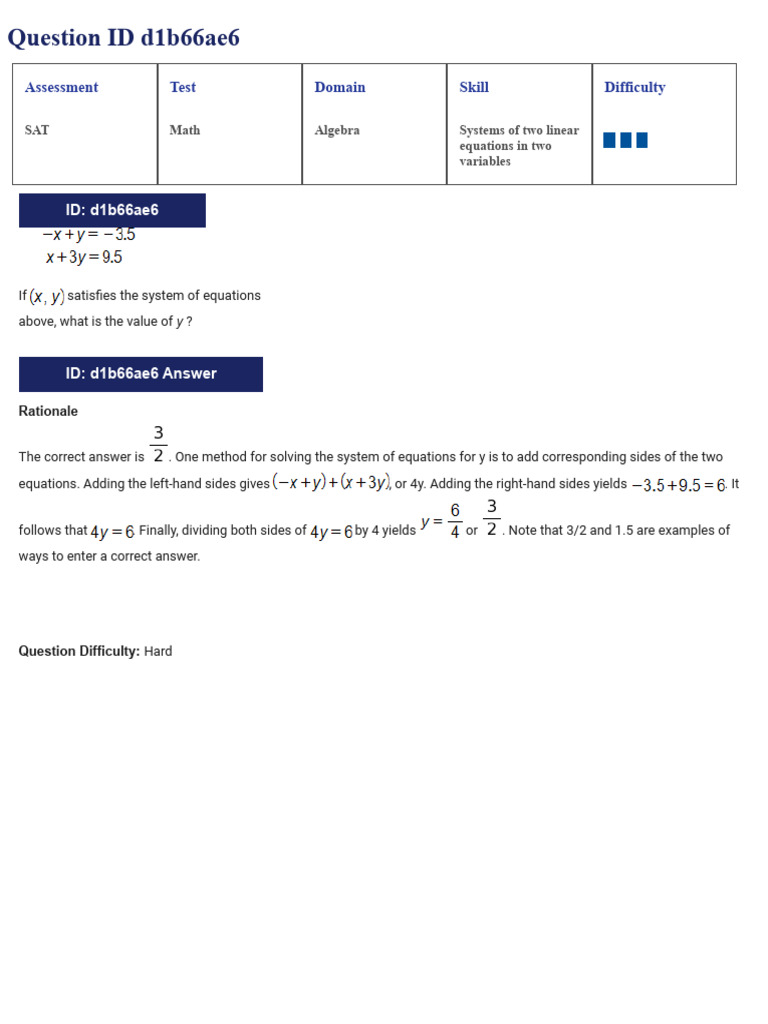 SAT MATH | PDF | Equations | Function (Mathematics)