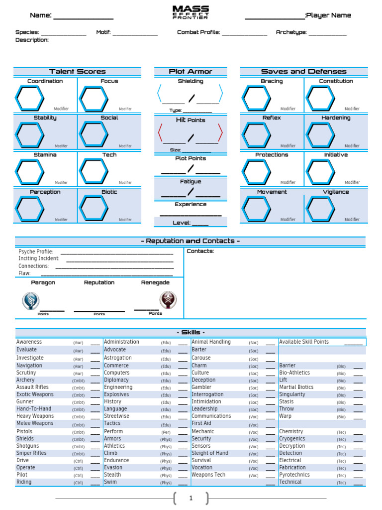 Character Sheet | PDF | Projectile Weapons