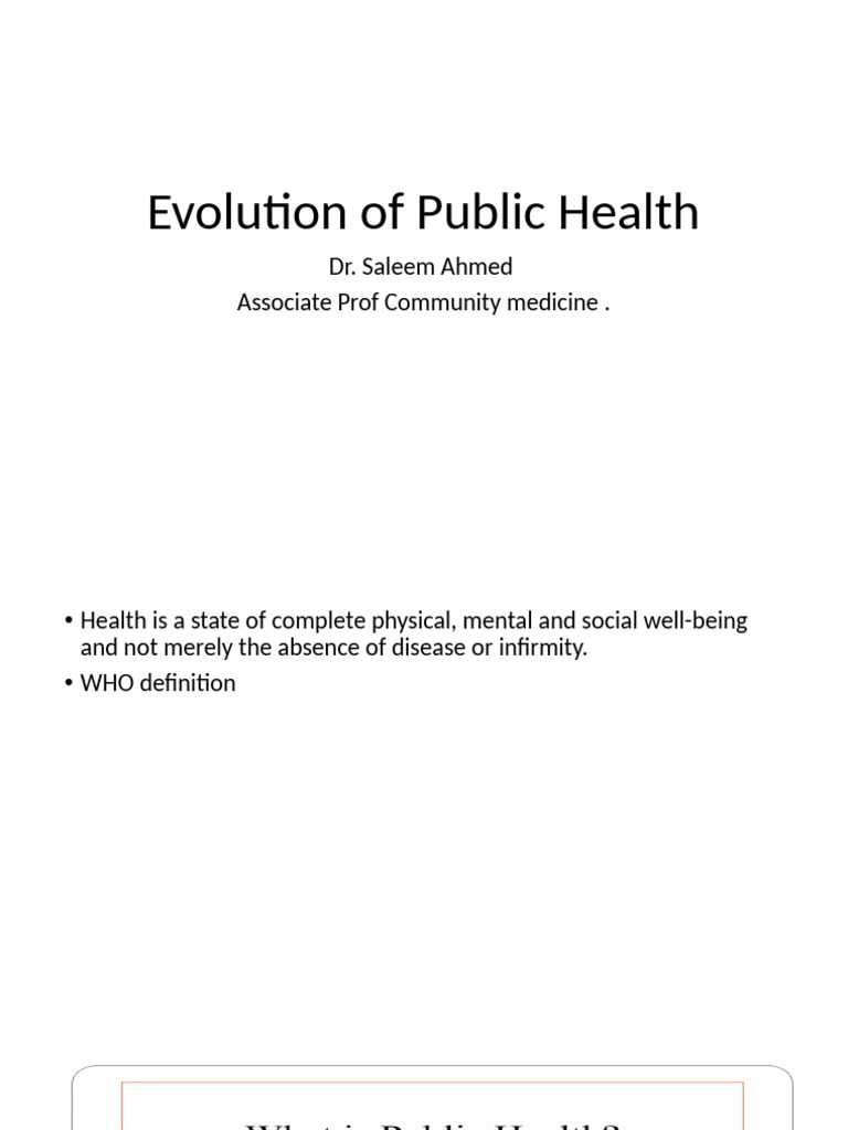 History of Public Health Evolution | PDF | Medicine | Epidemiology