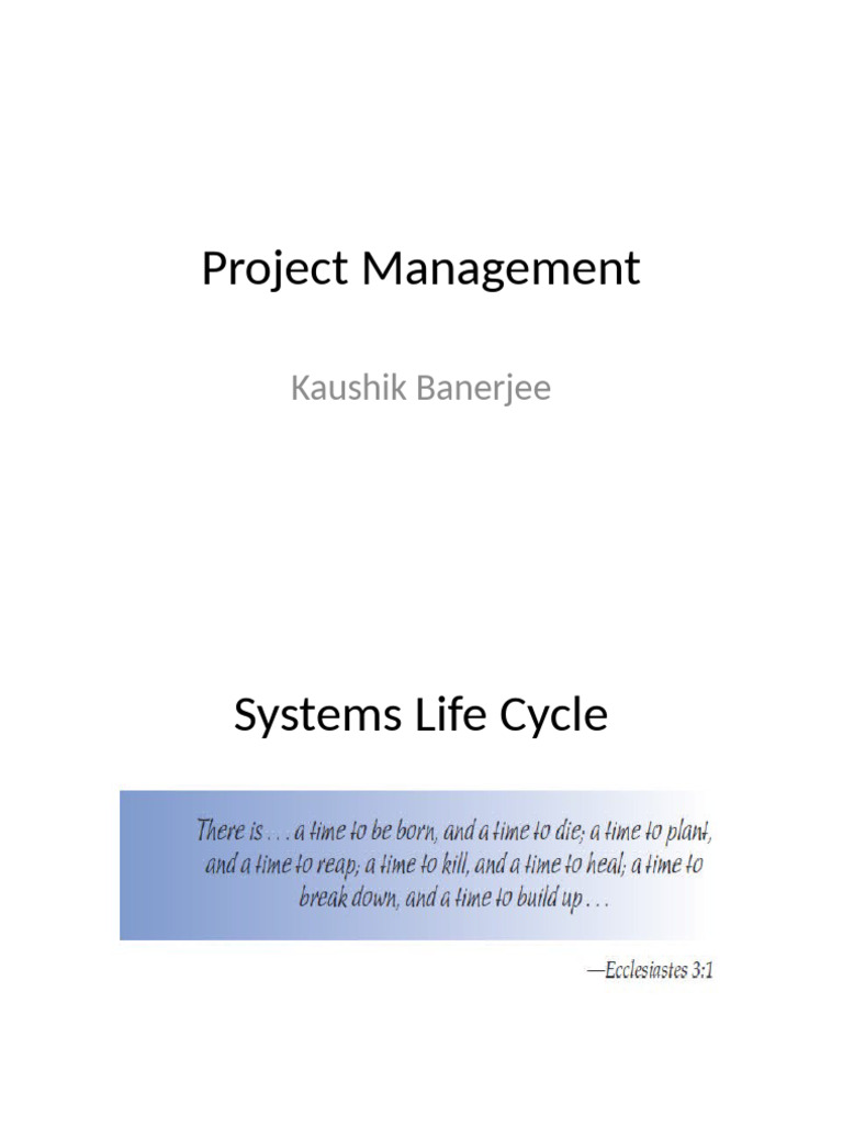 Lecture Project Management (HU801B) - Project Life Cycle | PDF | System | Subcontractor