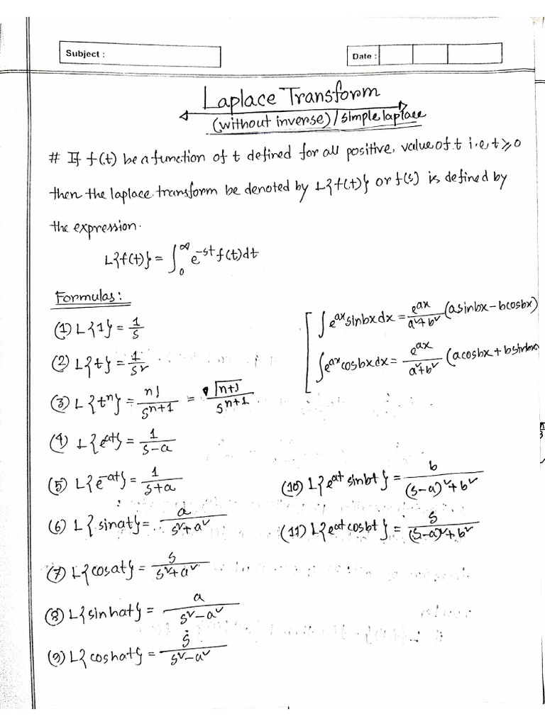 Laplace (Without Inverse) | PDF