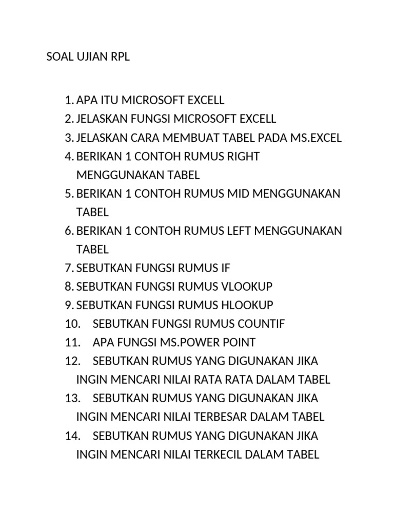 Soal Ujian RPL | PDF